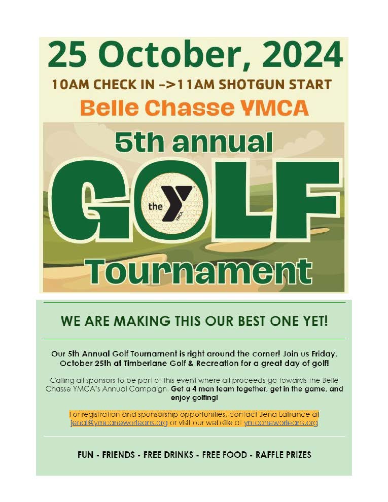 2024 Belle Chasse YMCA Golf Tournament - YMCA of Greater New Orleans